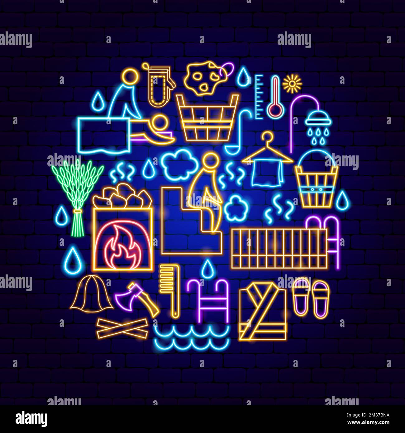 Bathhouse Neon Concept Stock Vector Image & Art - Alamy