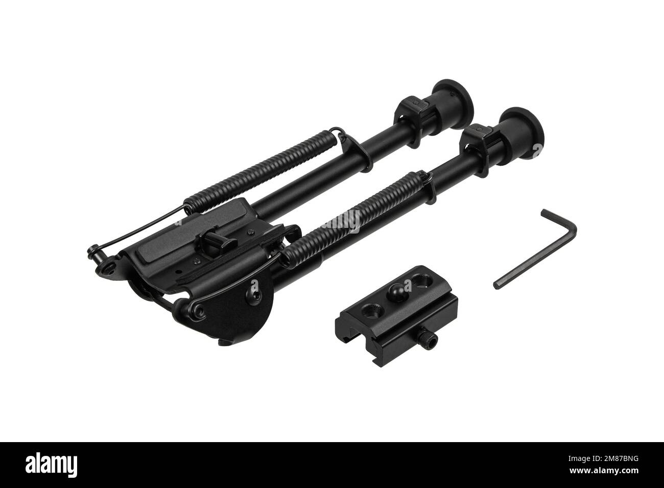 Modern metal folding bipod for a rifle or carbine. A device for the ...