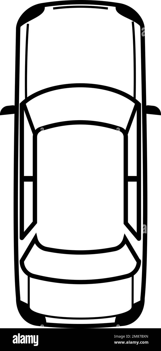 Car linear icon. Auto top view. Road transport Stock Vector Image & Art ...