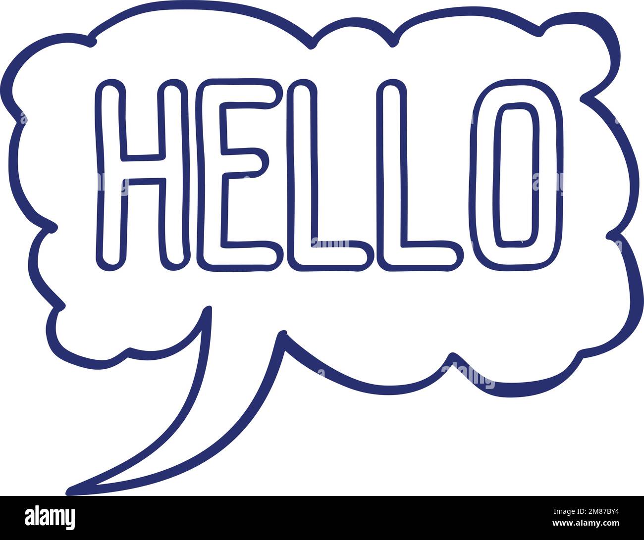 Hello speech cloud. Chat message comic sticker Stock Vector Image & Art ...