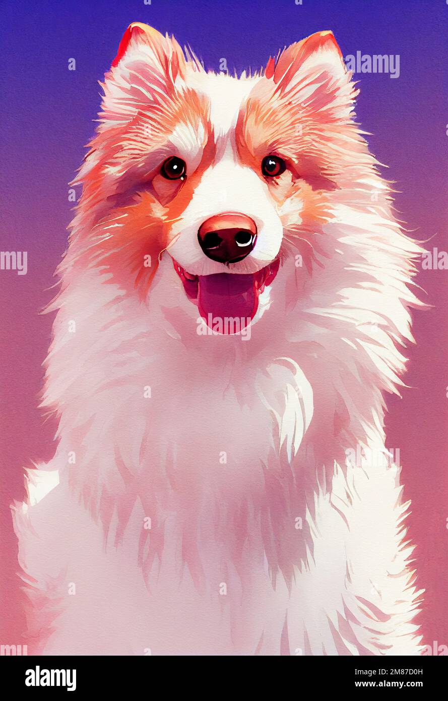 Funny adorable portrait headshot of cute doggy. Shetland Sheepdog dog ...