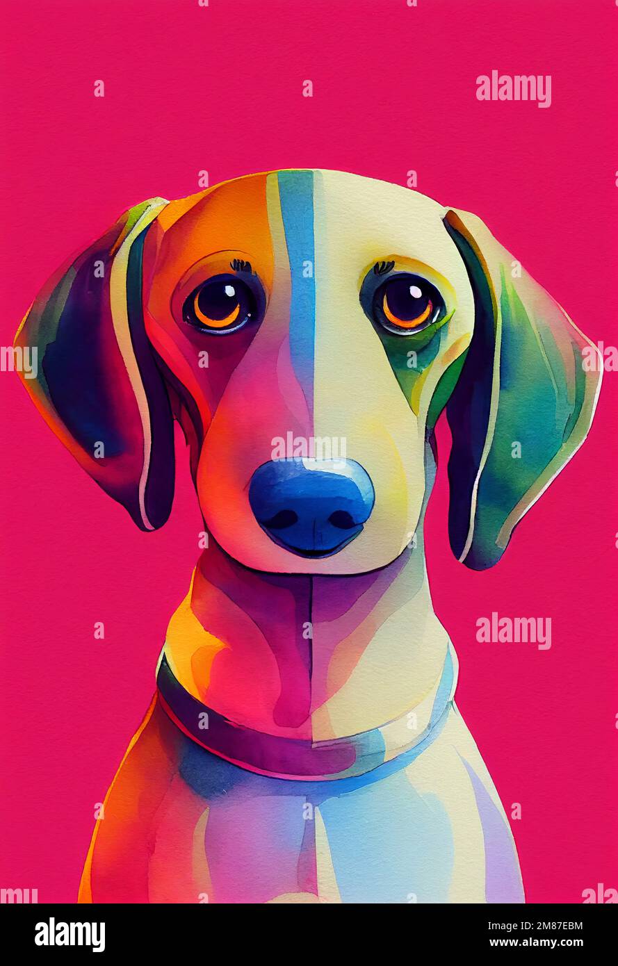 Funny adorable portrait headshot of cute doggy. Dachshund dog breed ...