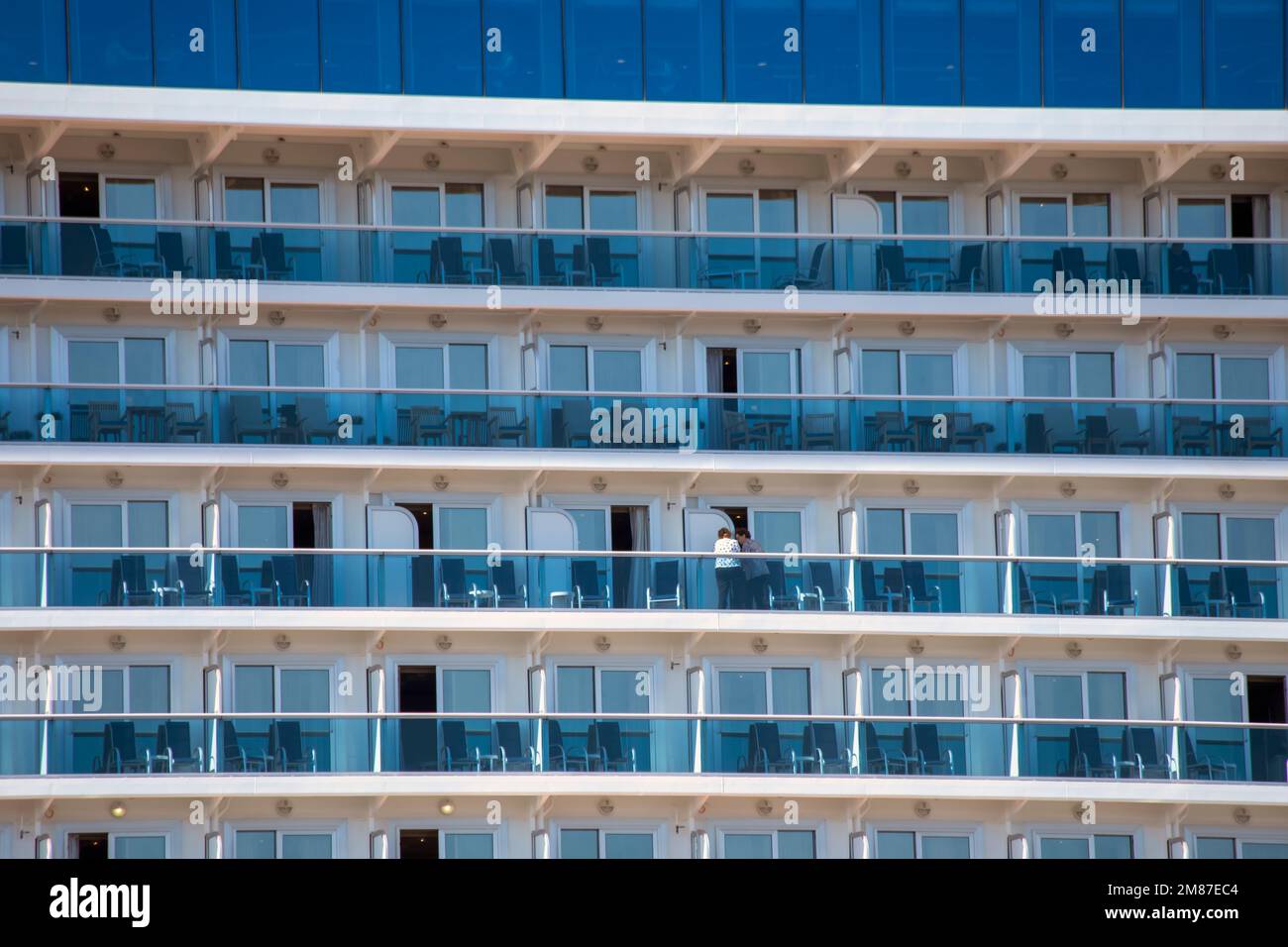 A view of cruise ship windows and balconies Stock Photo - Alamy