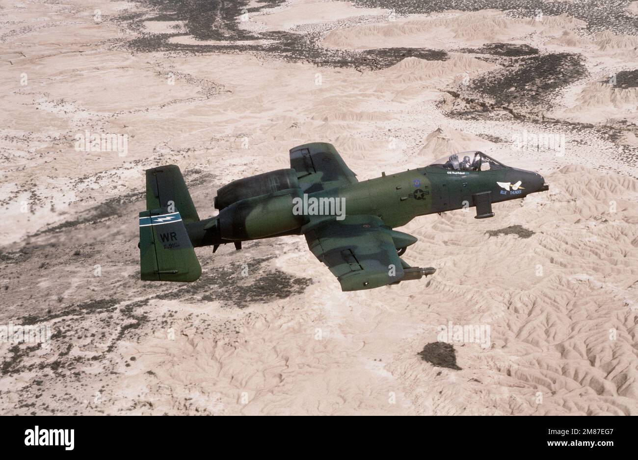 An A-10A Thunderbolt II aircraft of the 91st Tactical Fighter Squadron ...