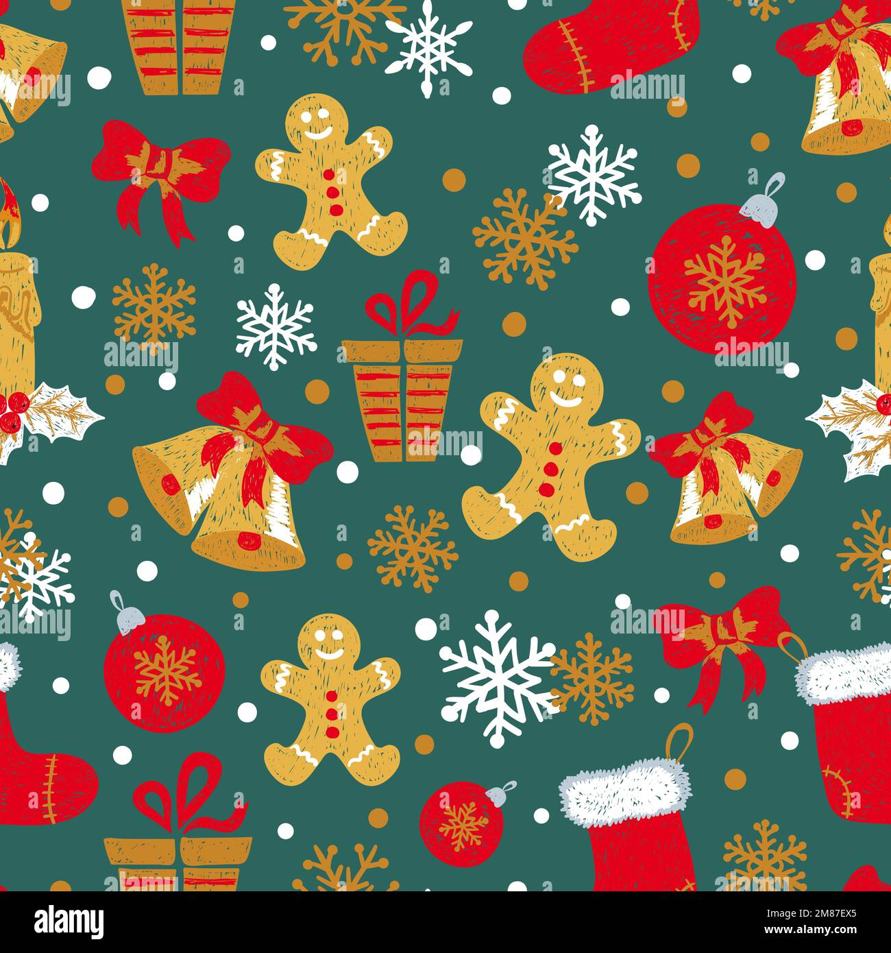 Gingerbread man repeat pattern hi-res stock photography and images - Alamy