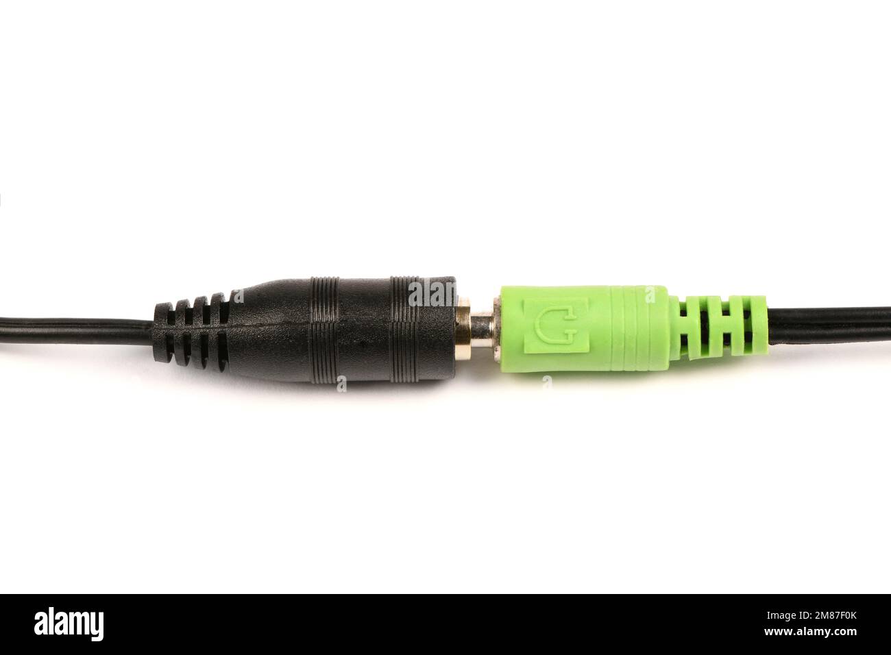 Audio jack, headphone jack, isolated on a white background. Extreme ...