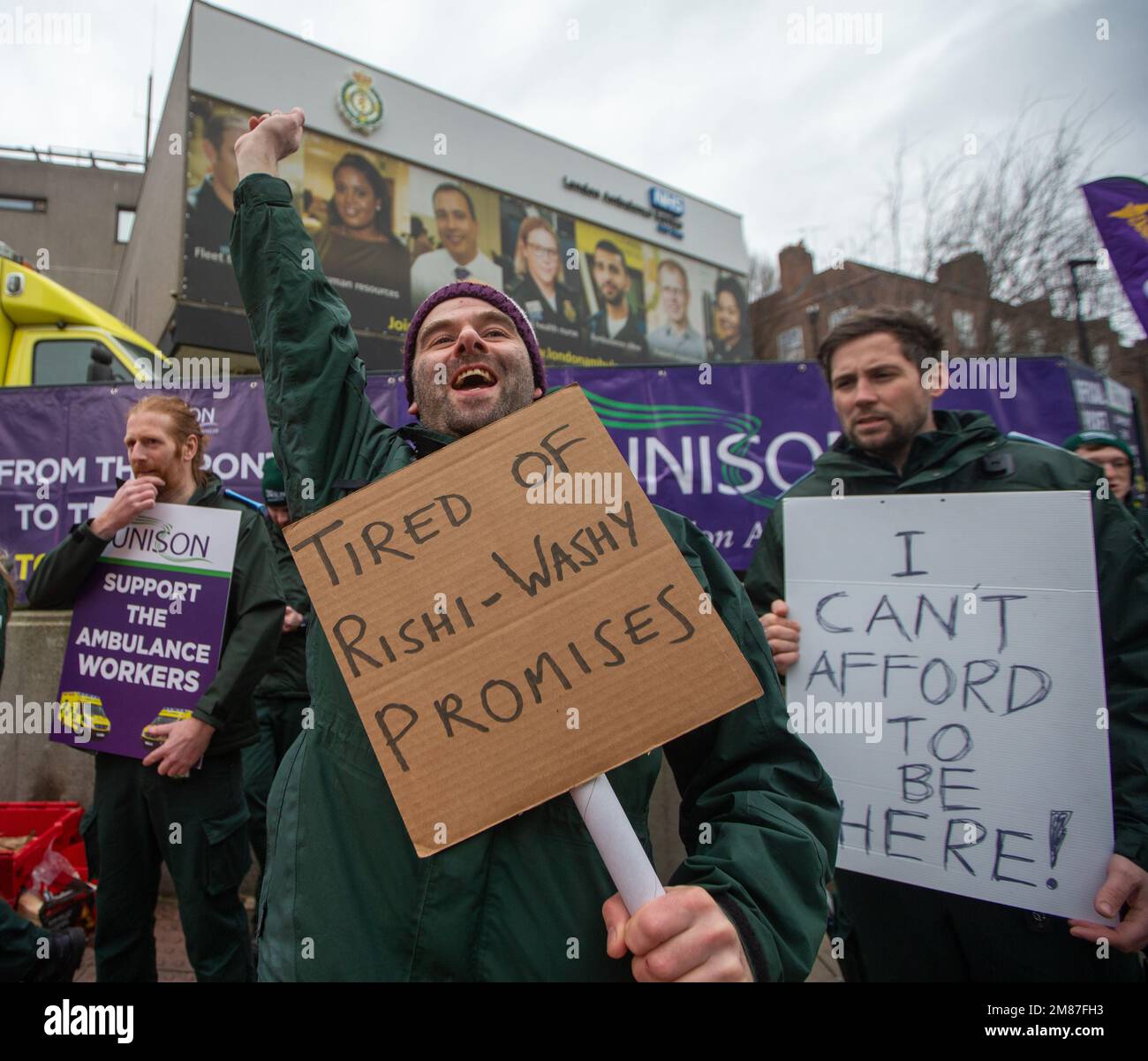 Unison union worker protest placard hi-res stock photography and images ...