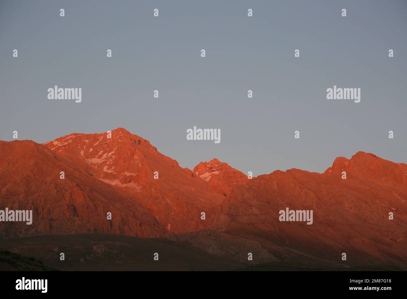 Sunset at Aladaglar Mountain Range on Aladaglar National Park in Nigde ...