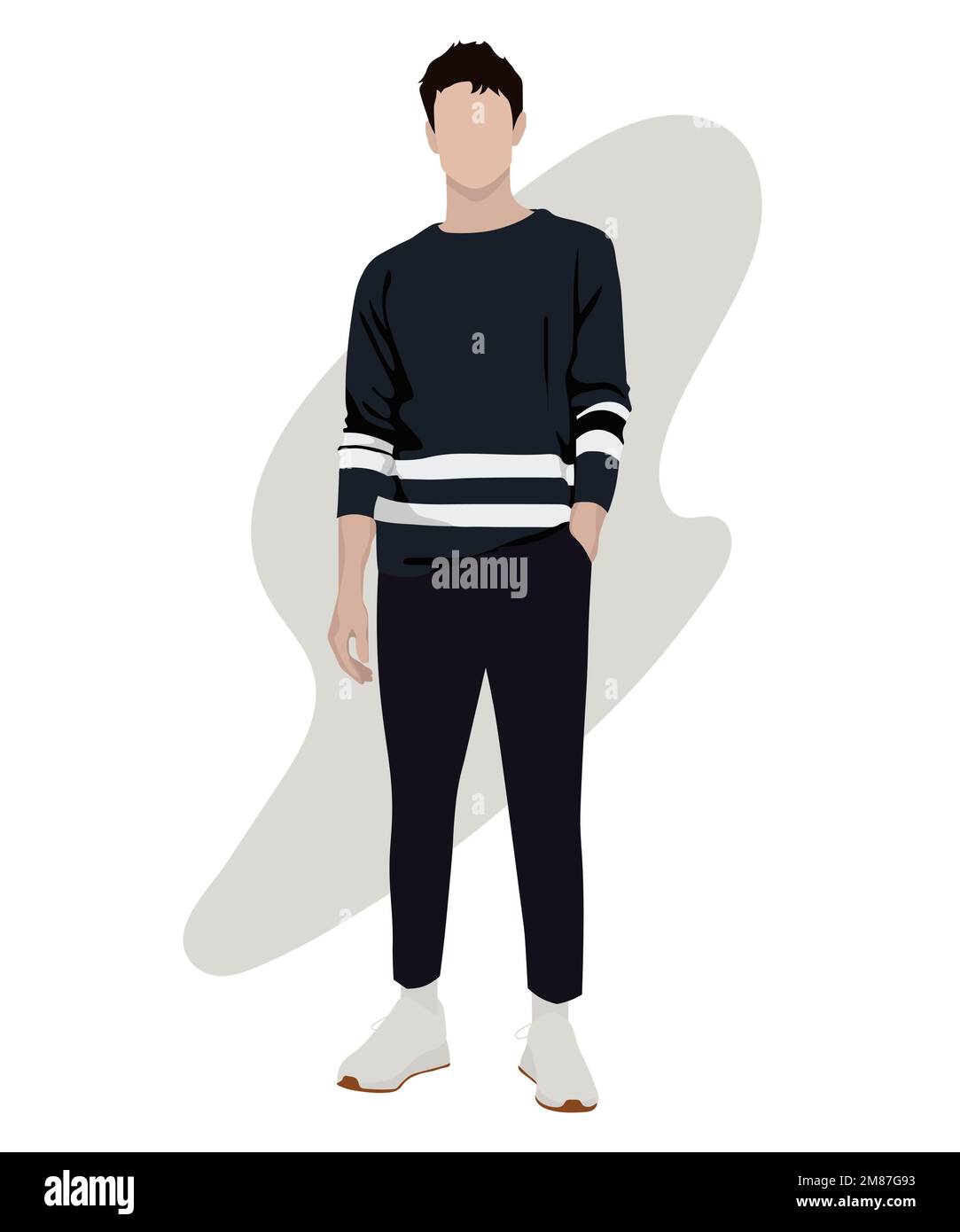 Stylish man. Cartoon male characters. Men in fashion clothes. Flat ...