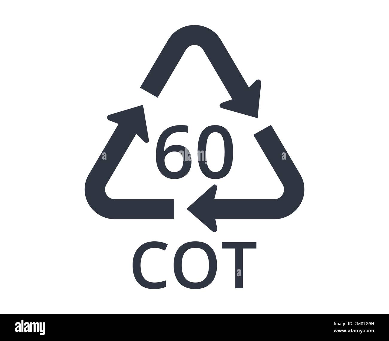 60 COT symbol for organic material. Concept of ecology and packaging ...