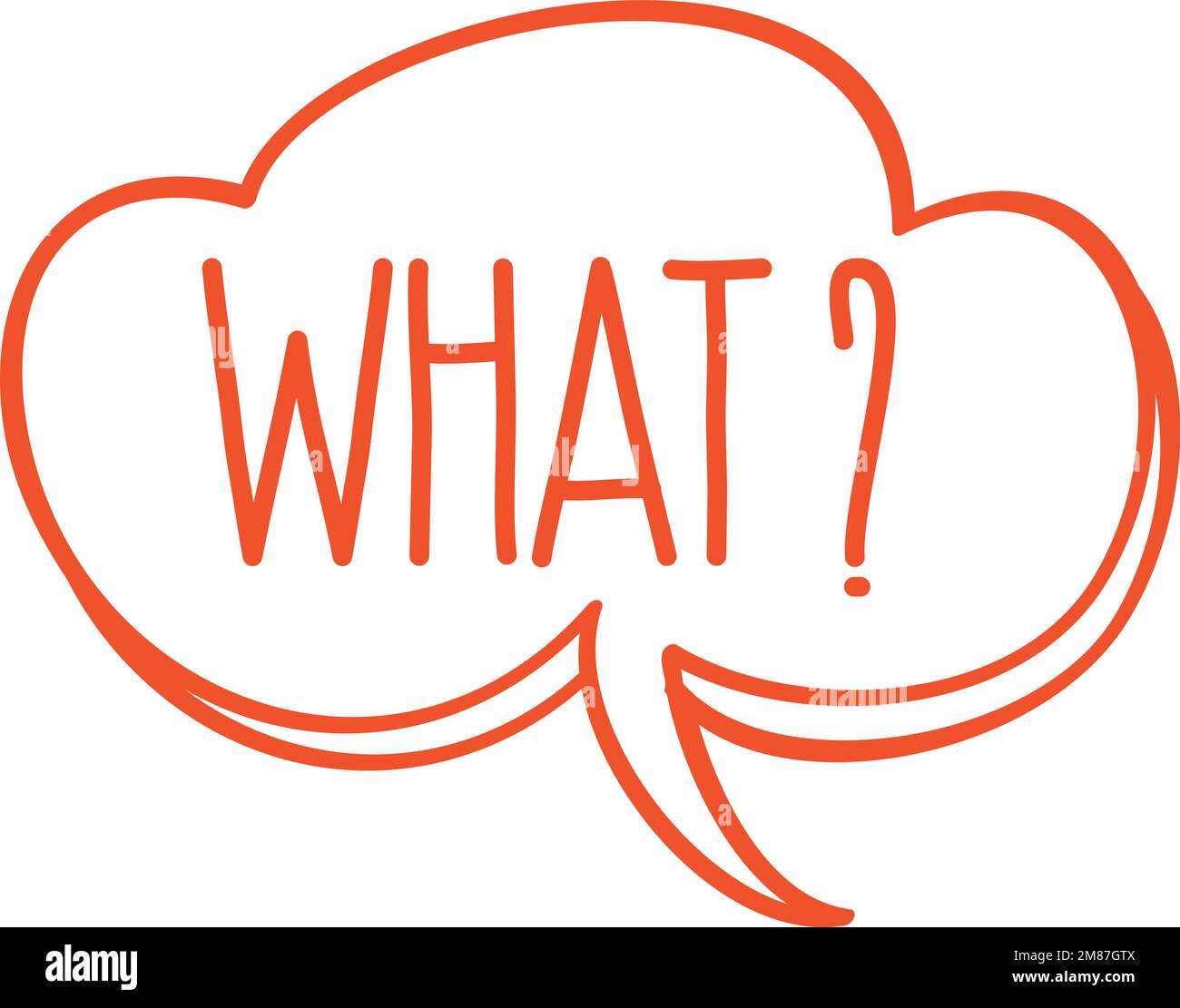 What chat message. Question sticker in doodle style isolated on white ...