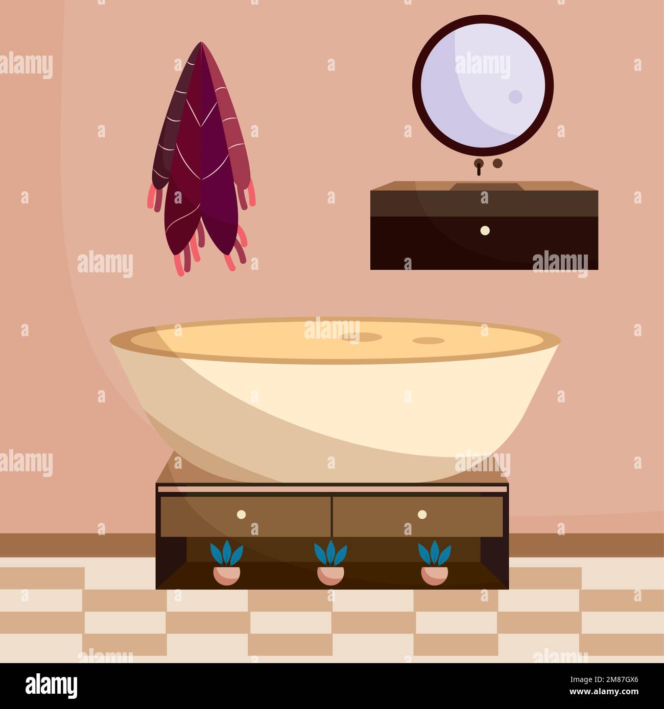 White cozy bathroom interior Stock Vector Images - Alamy