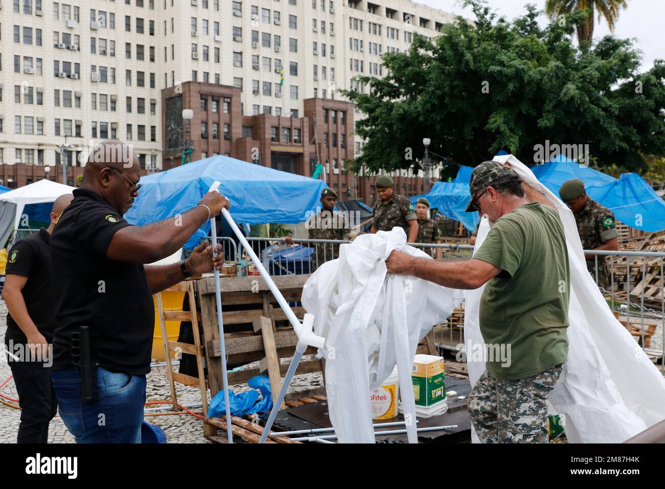 Security forces dismount riot demonstrators camp seeking military coup ...