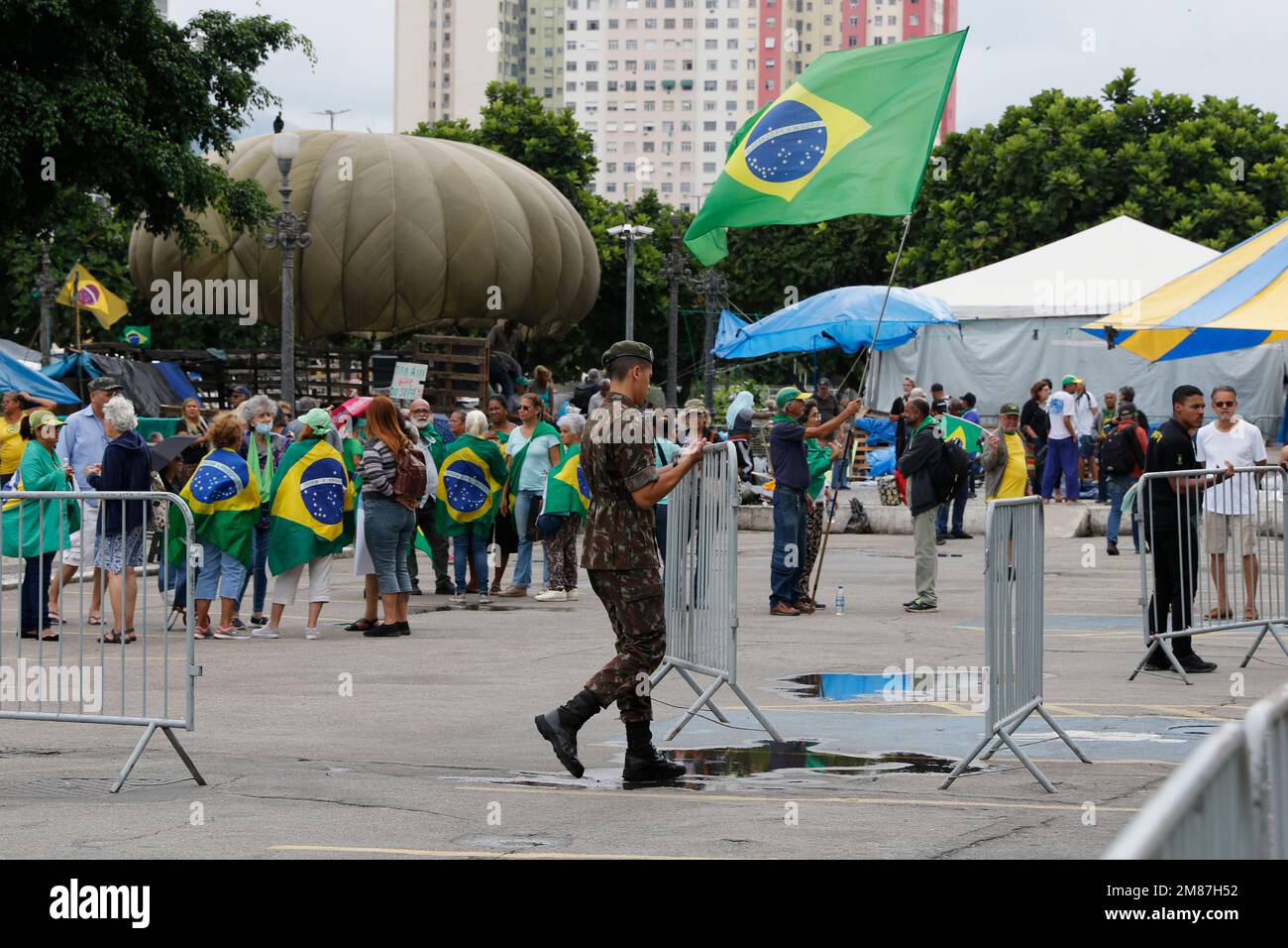 Security forces dismount riot demonstrators camp seeking military coup ...