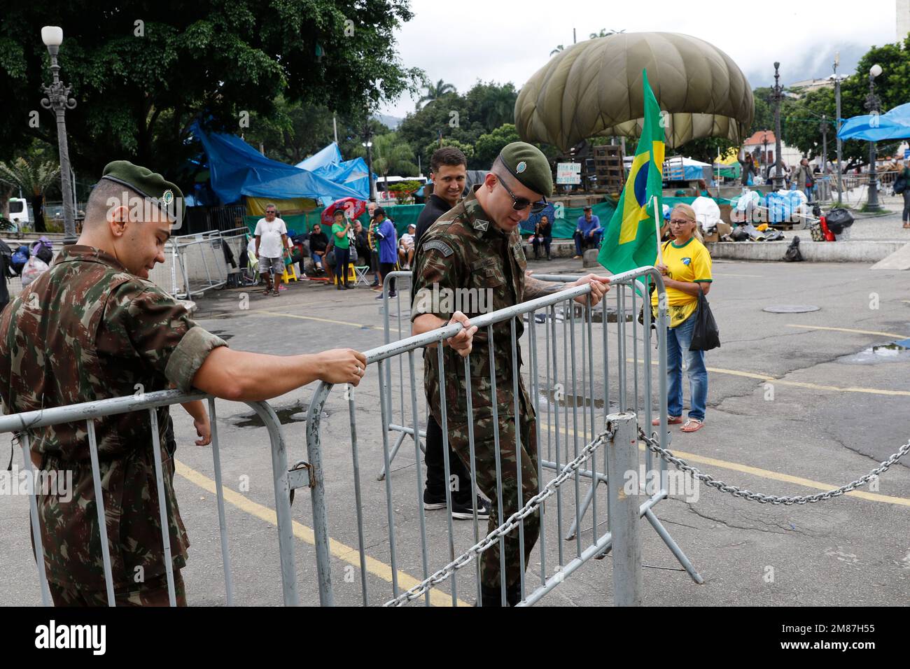 Security forces dismount riot demonstrators camp seeking military coup ...