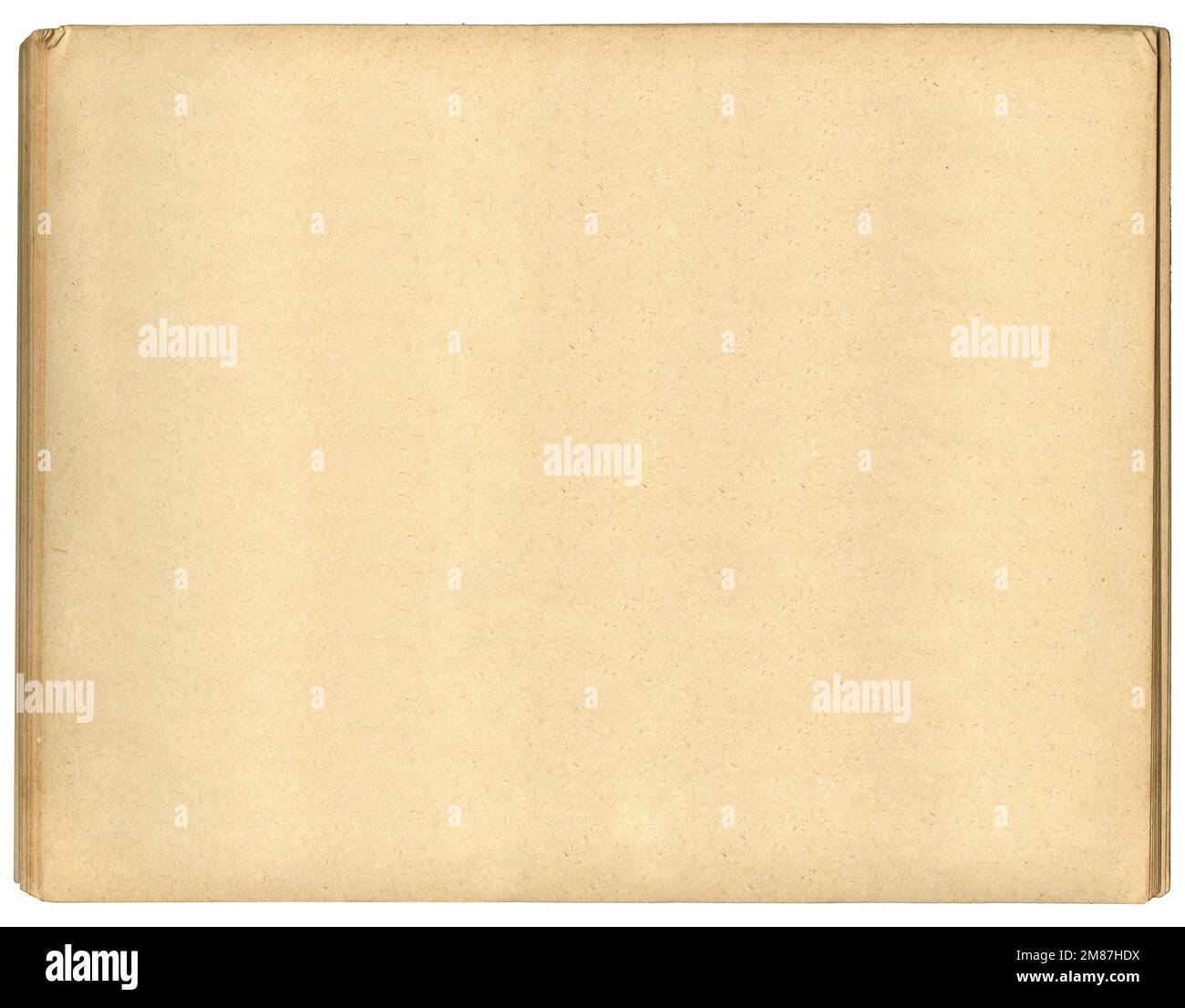 Several pages of yellowed paper on white. Texture of old paper. Top ...