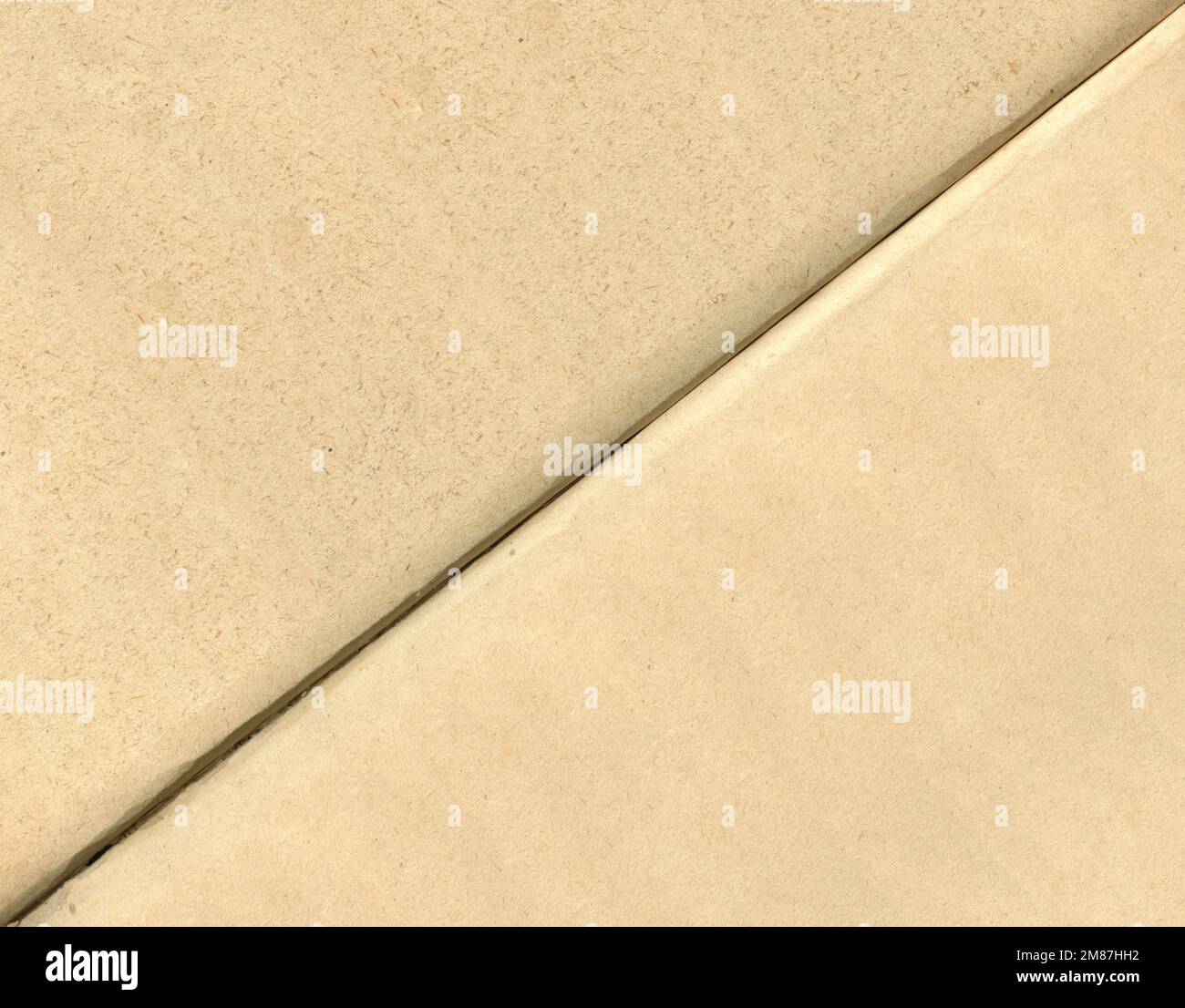 Texture of old paper with a diagonal bend. Top view. High resolution ...
