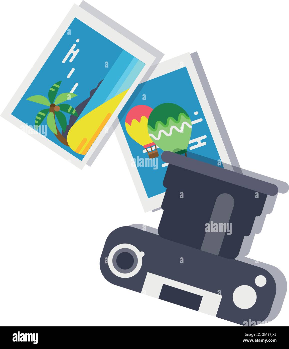 Vacation photo pictures and camera. Summer memories icon Stock Vector ...