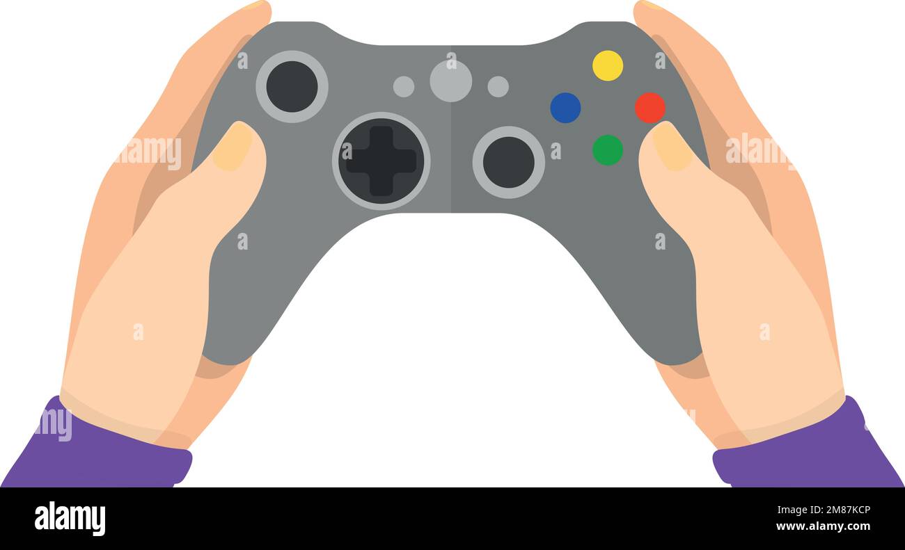 Hands hold gamepad. Video game controller icon Stock Vector Image & Art ...
