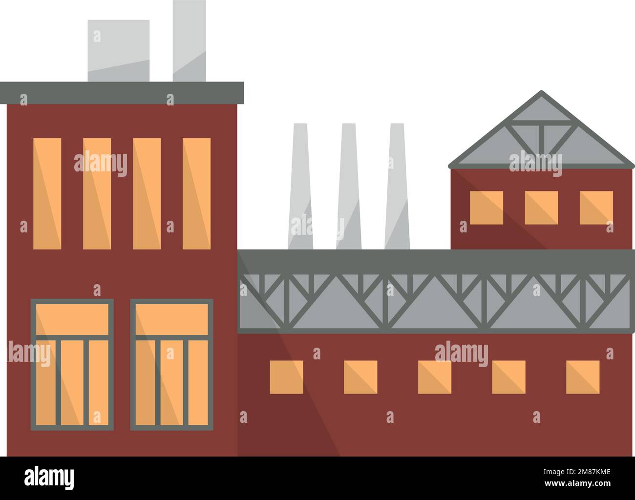 Manufacturing building icon. Flat factory. Industrial architecture ...
