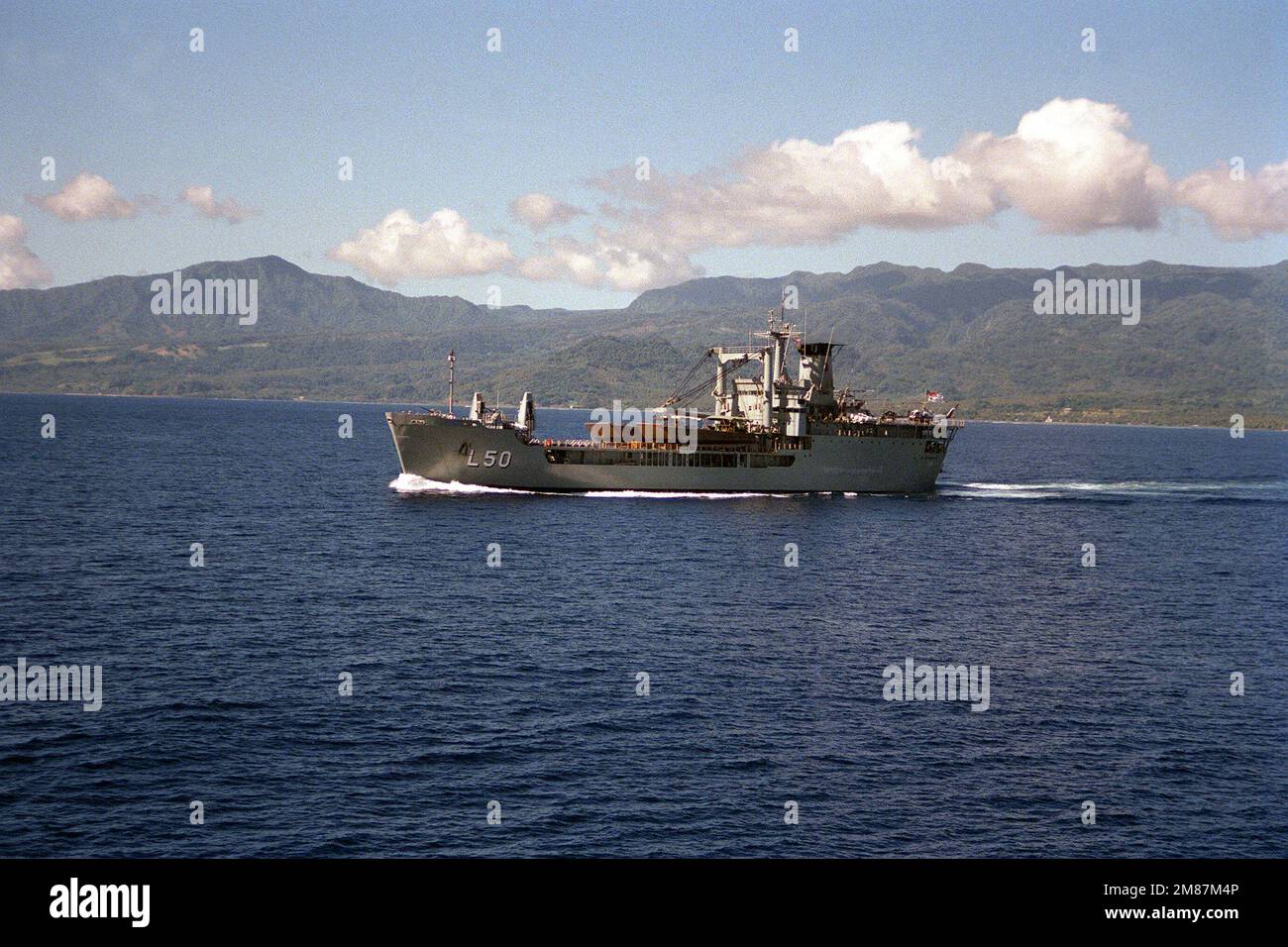 A port bow view of the Australian amphibious heavy lift ship HMAS ...