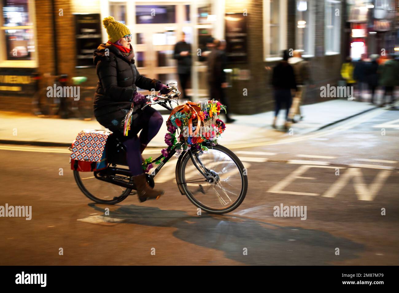 Lady Cyclist in the City of York, North Yorkshire Stock Photo - Alamy