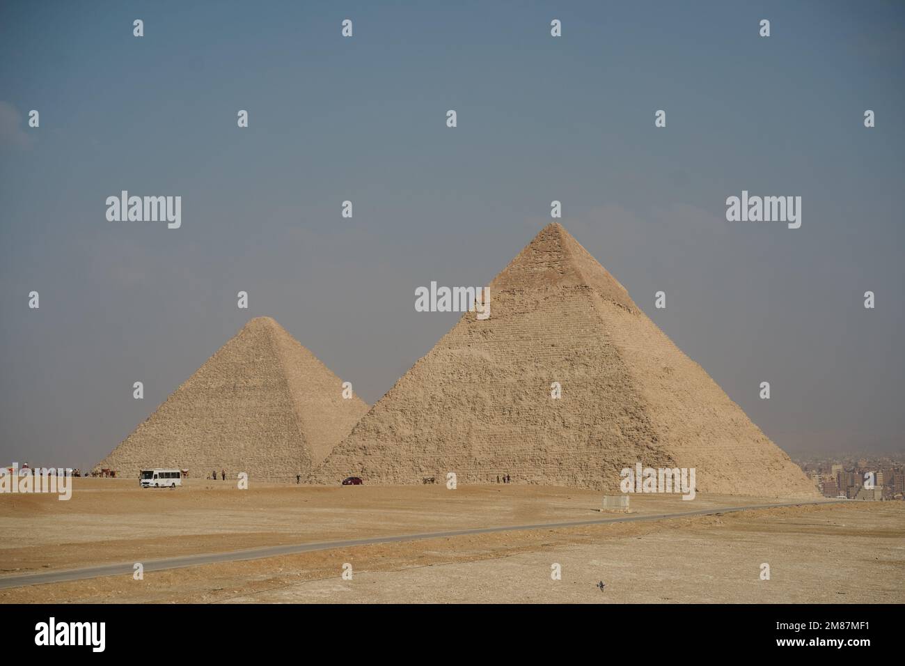 The great pyramids of Giza at Egypt in a sunny day with clouds Stock ...