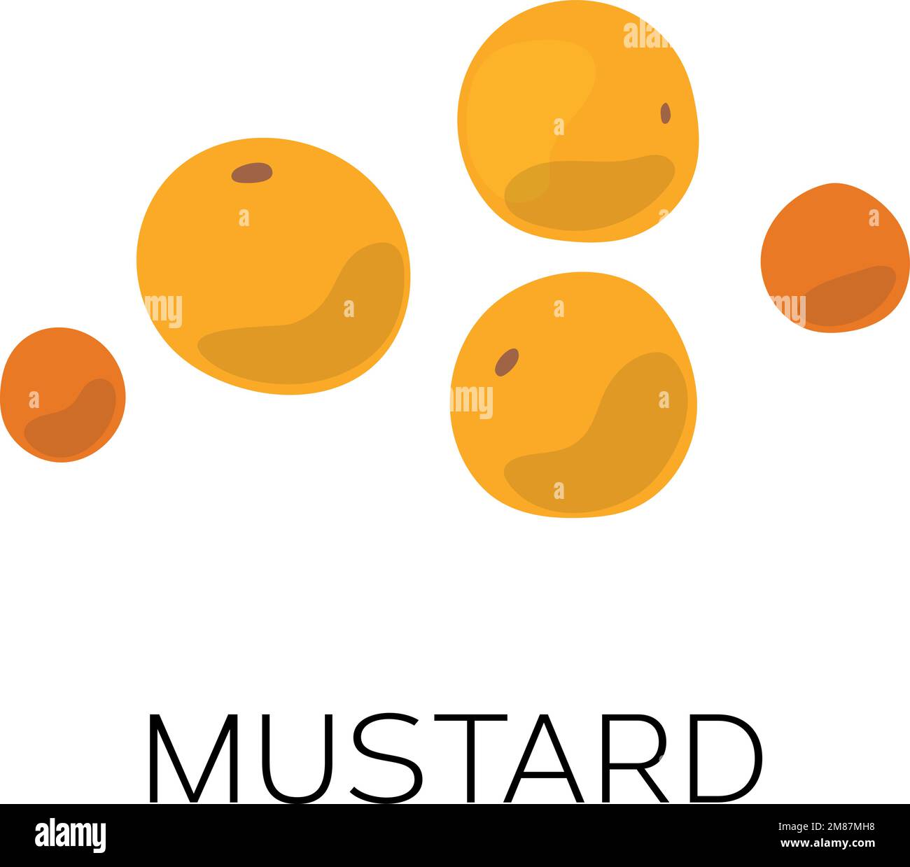 Mustard seeds icon. Vegan natural cooking spice Stock Vector Image ...