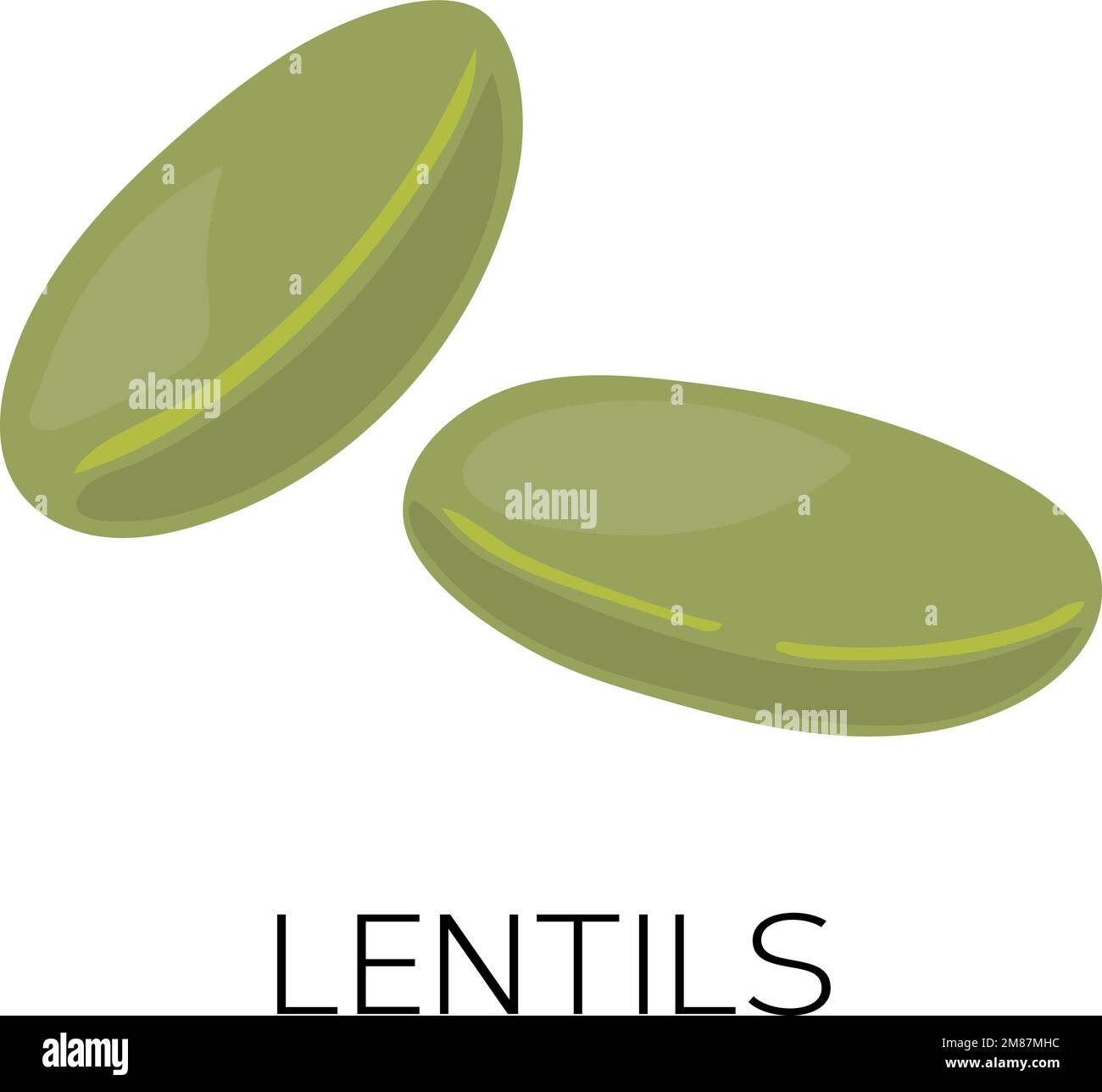 Lentils icon. Raw green food. Cooking legume Stock Vector Image & Art ...