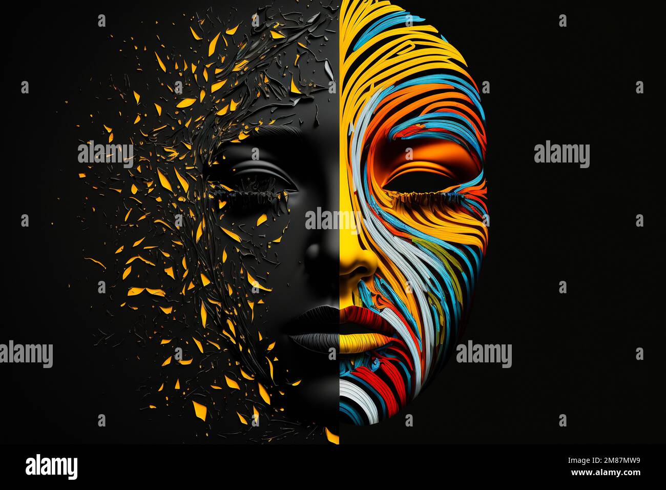 Two face silhouette hi-res stock photography and images - Alamy