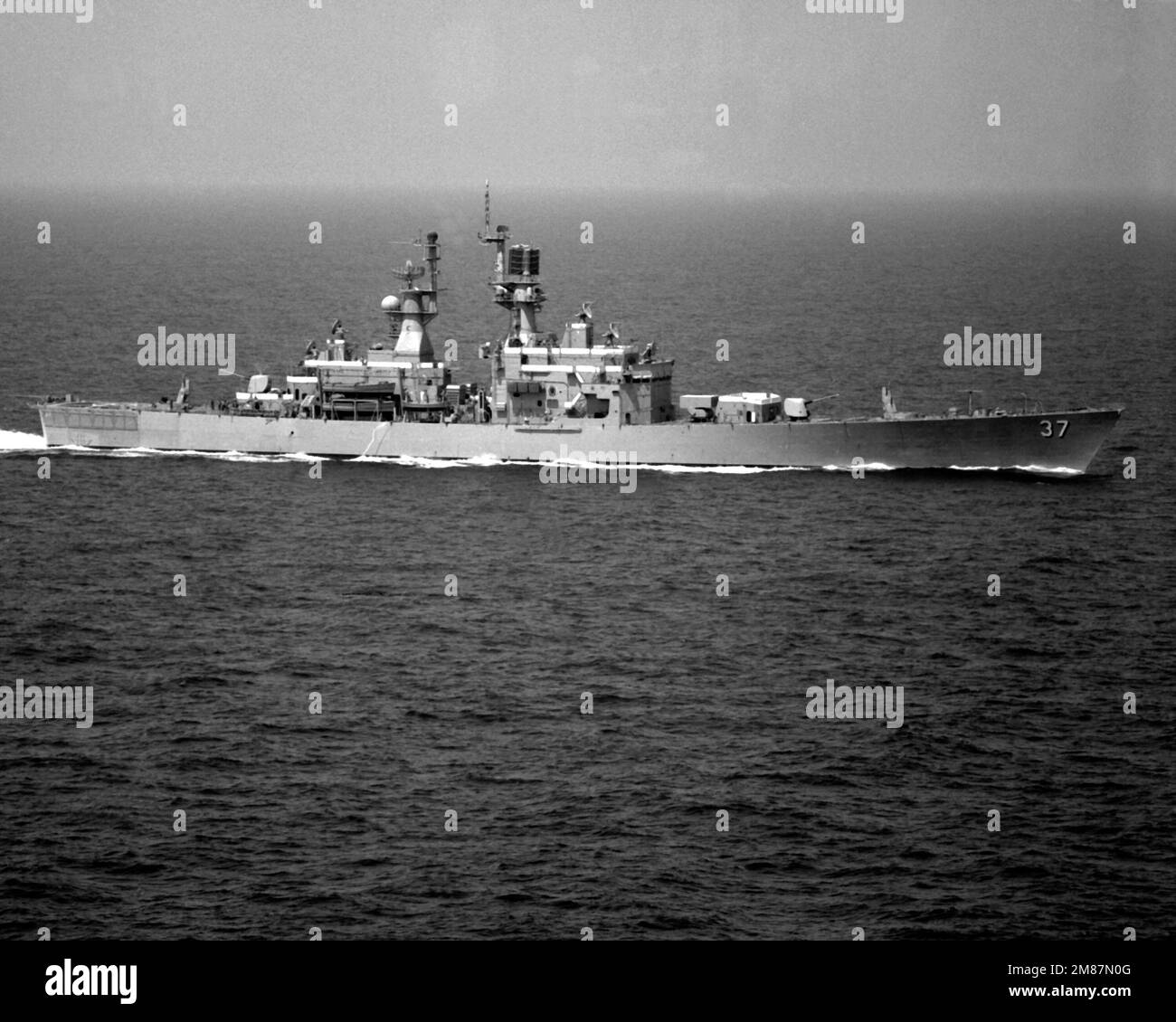 A starboard beam view of the nuclear-powered guided missile cruiser USS SOUTH CAROLINA (CGN-37 ...