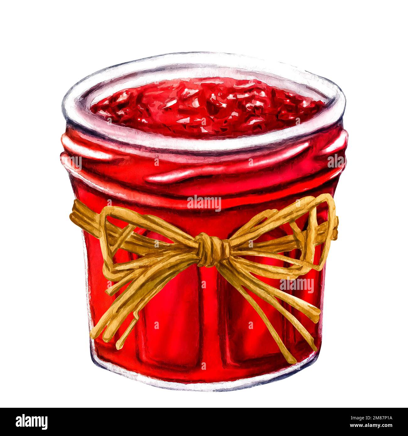 Watercolor jar with jelly isolated on white background. Hand drawn ...