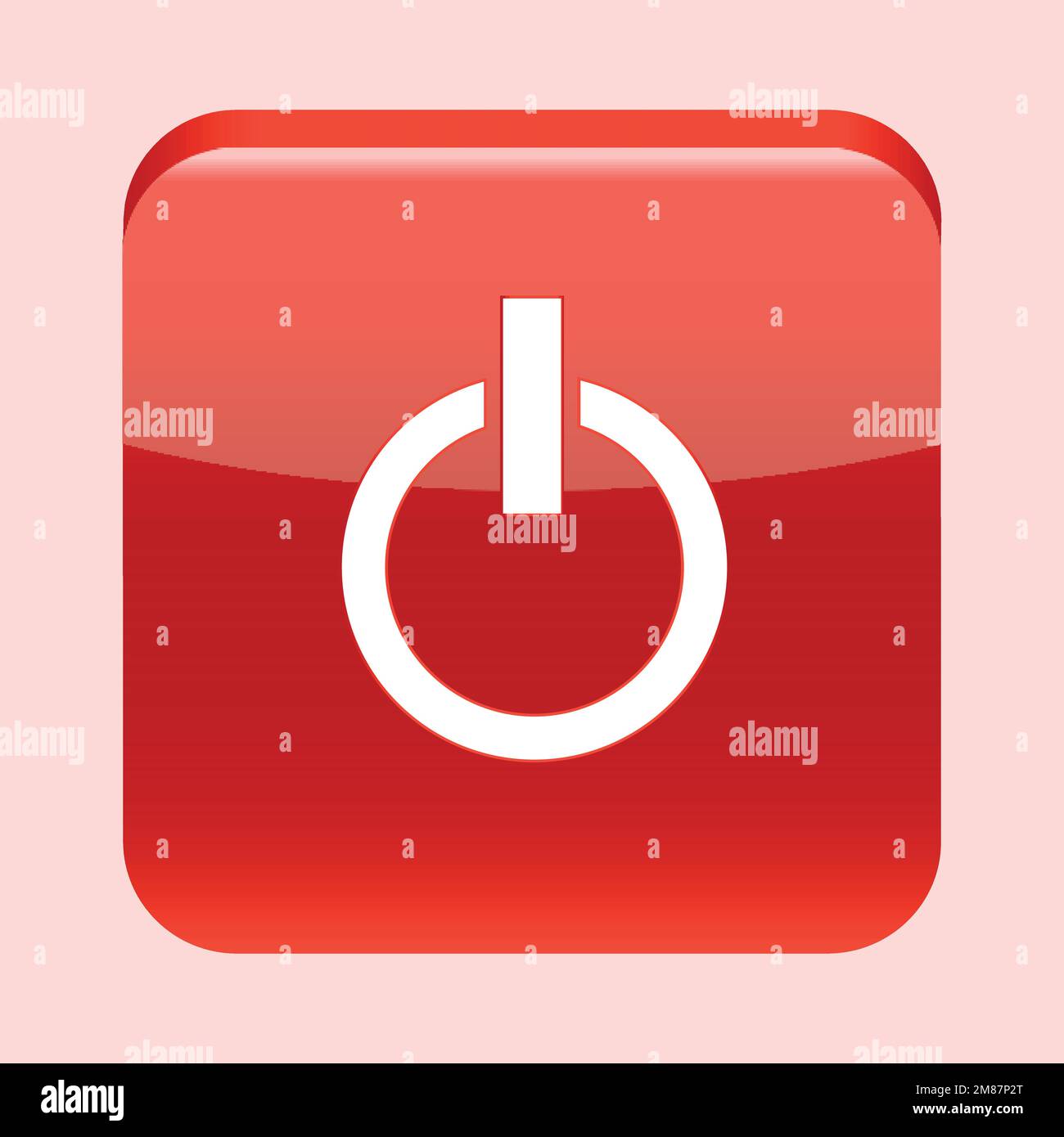 power icon on internet button vector icon. Black illustration isolated ...