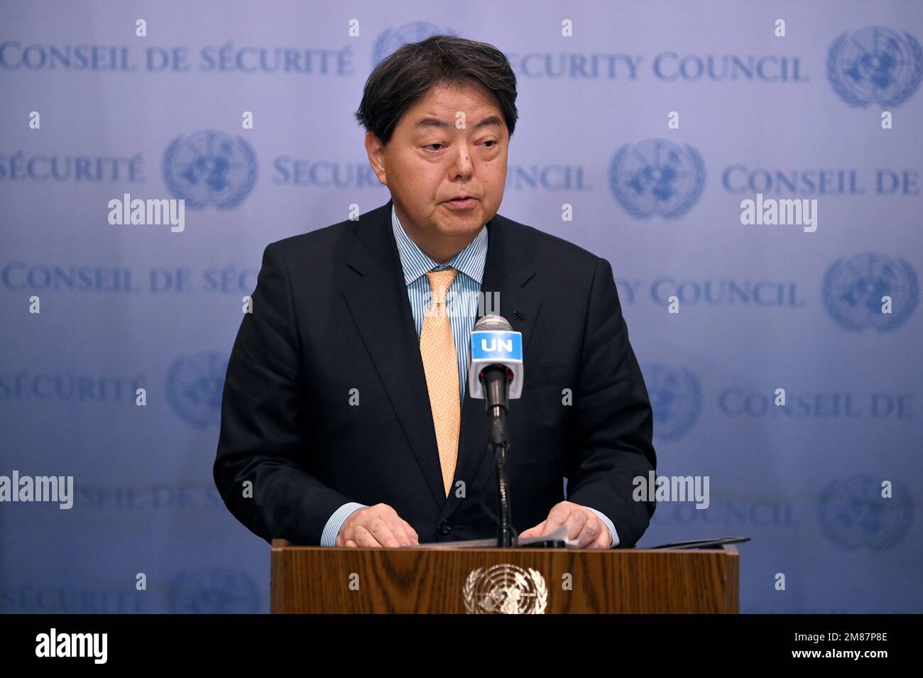 New York, USA. 12th Jan, 2023. Mr. Yoshimasa Hayashi, Minister for ...