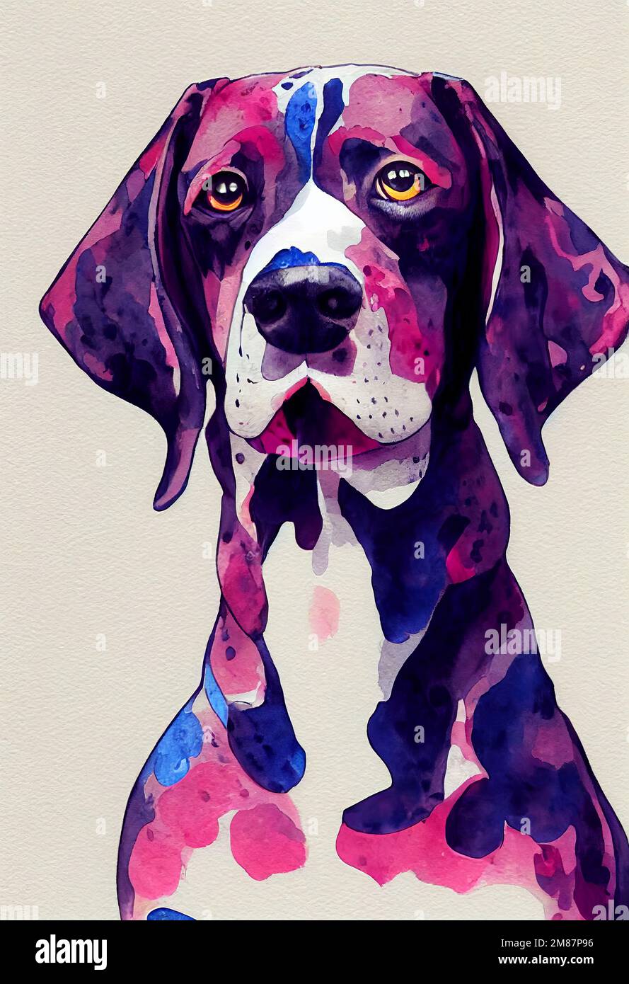 Funny adorable portrait headshot of cute doggy. German Shorthaired ...