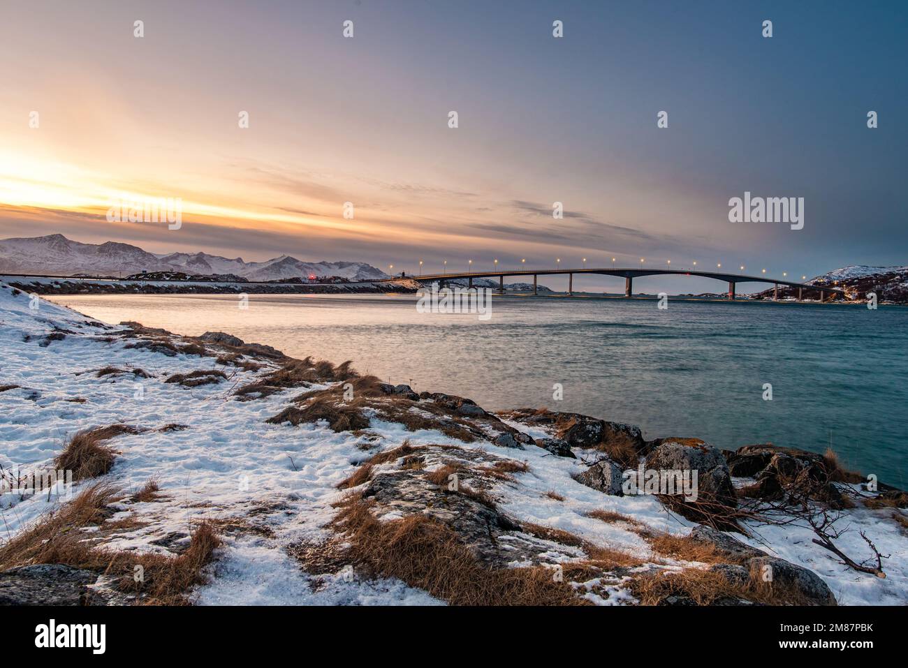 Sommaroybrua, Sommaroy bridge connecting Sommary with Kvaloya, Norway ...