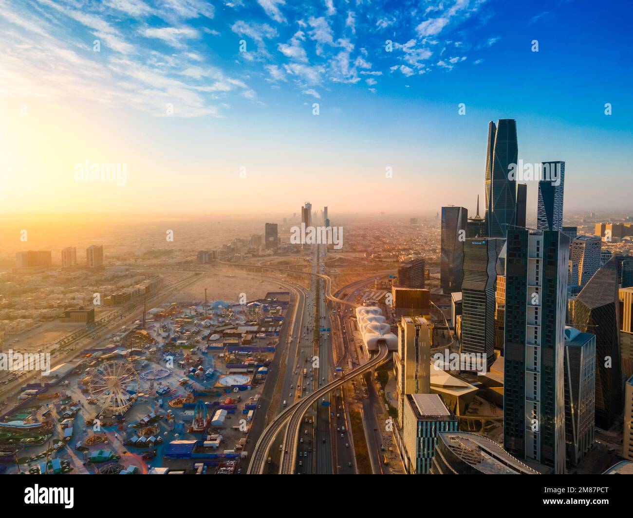 An aerial view of the modern city with skyscapers. UAE Stock Photo - Alamy