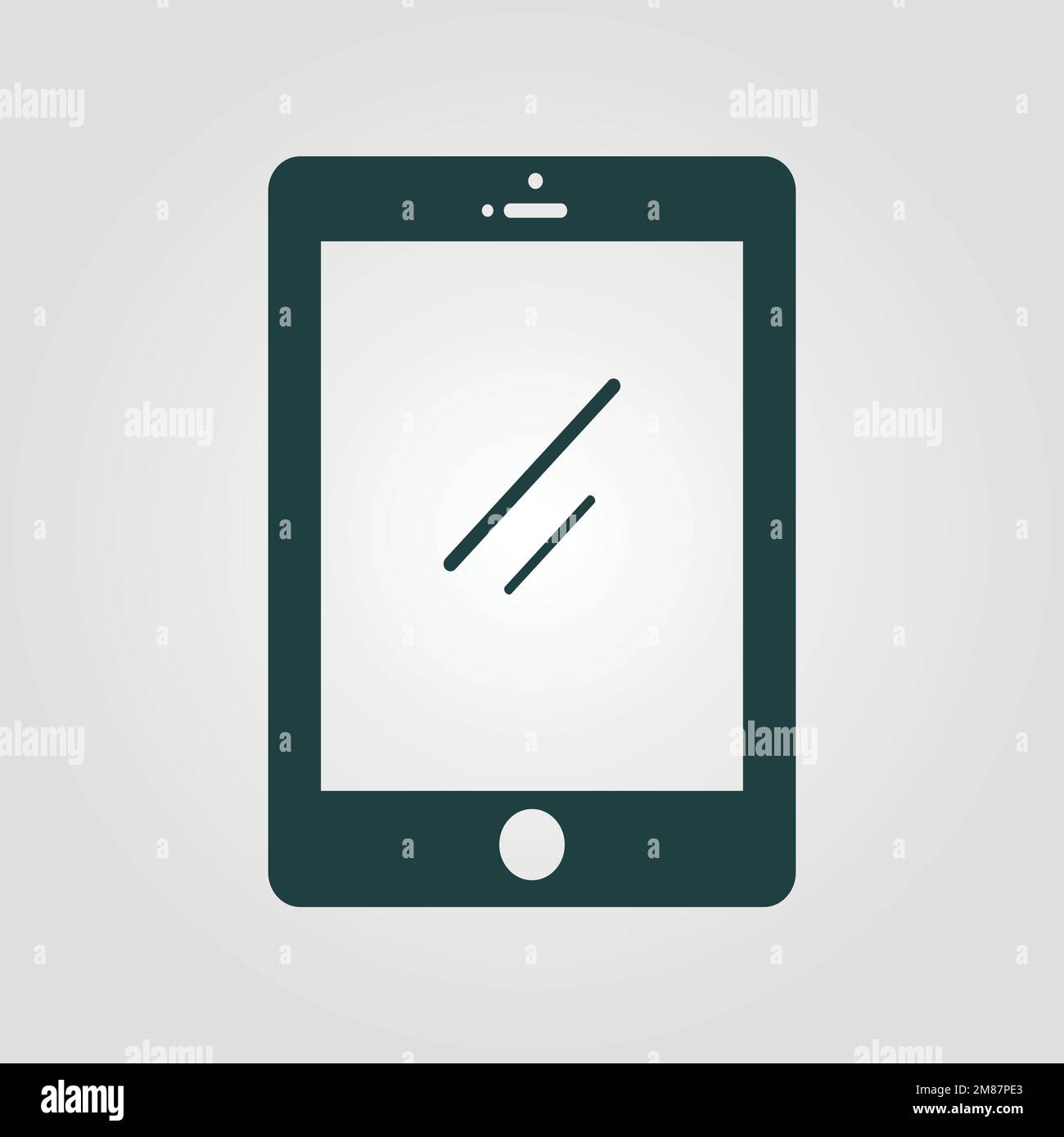 Vector Tablet icon. Flat vector illustration in black isolated on white ...