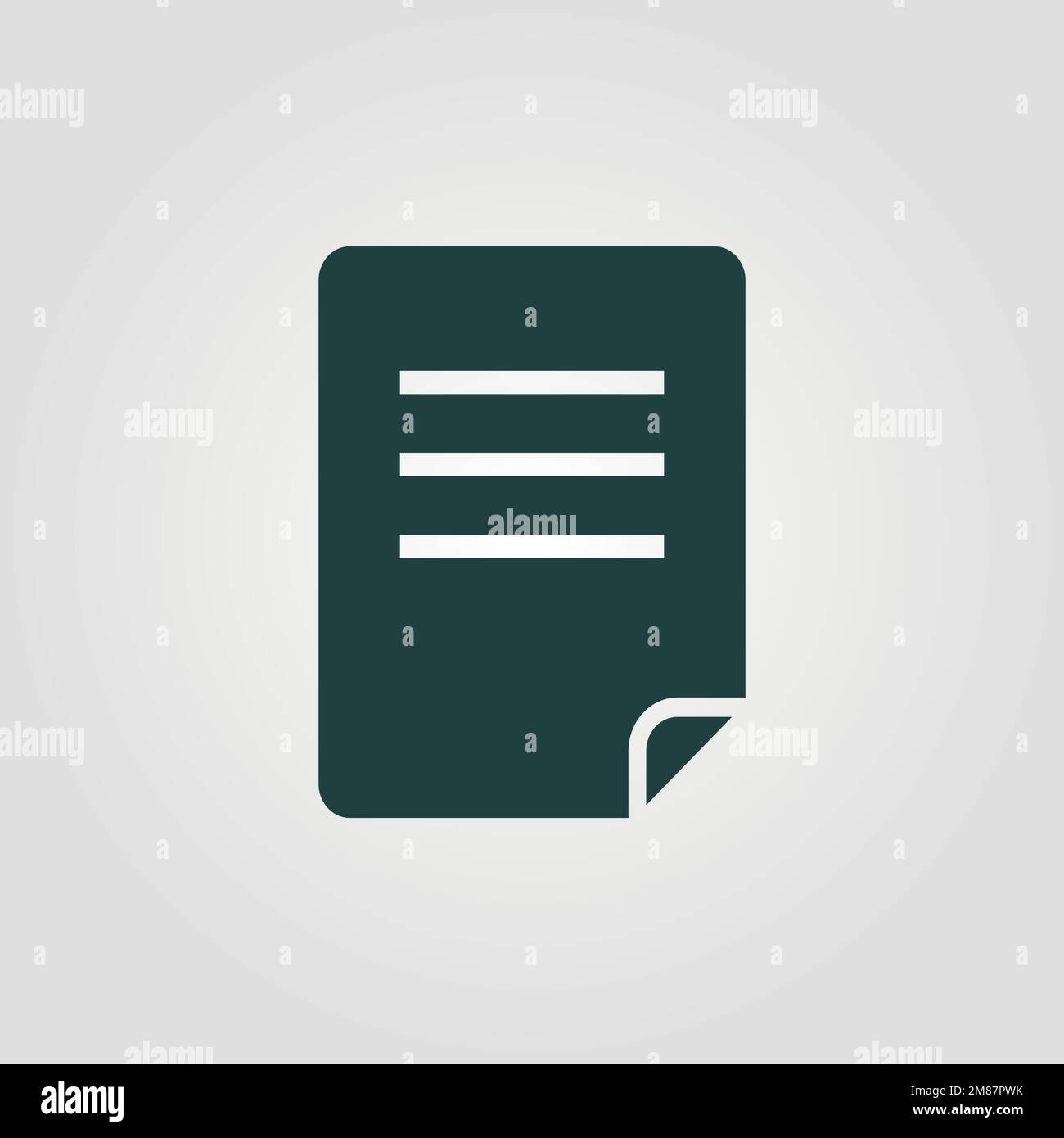 Curve paper vector icon. Black illustration isolated on white ...