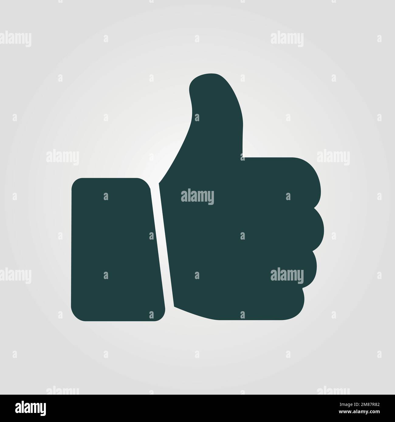 Thumb up Icon in trendy flat style isolated on grey background. Good ...