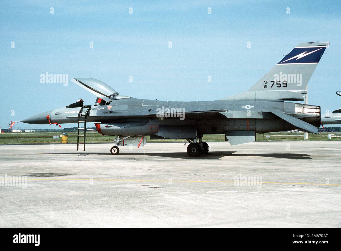 A left side view of an F-16 Fighting Falcon aircraft of the 125th ...