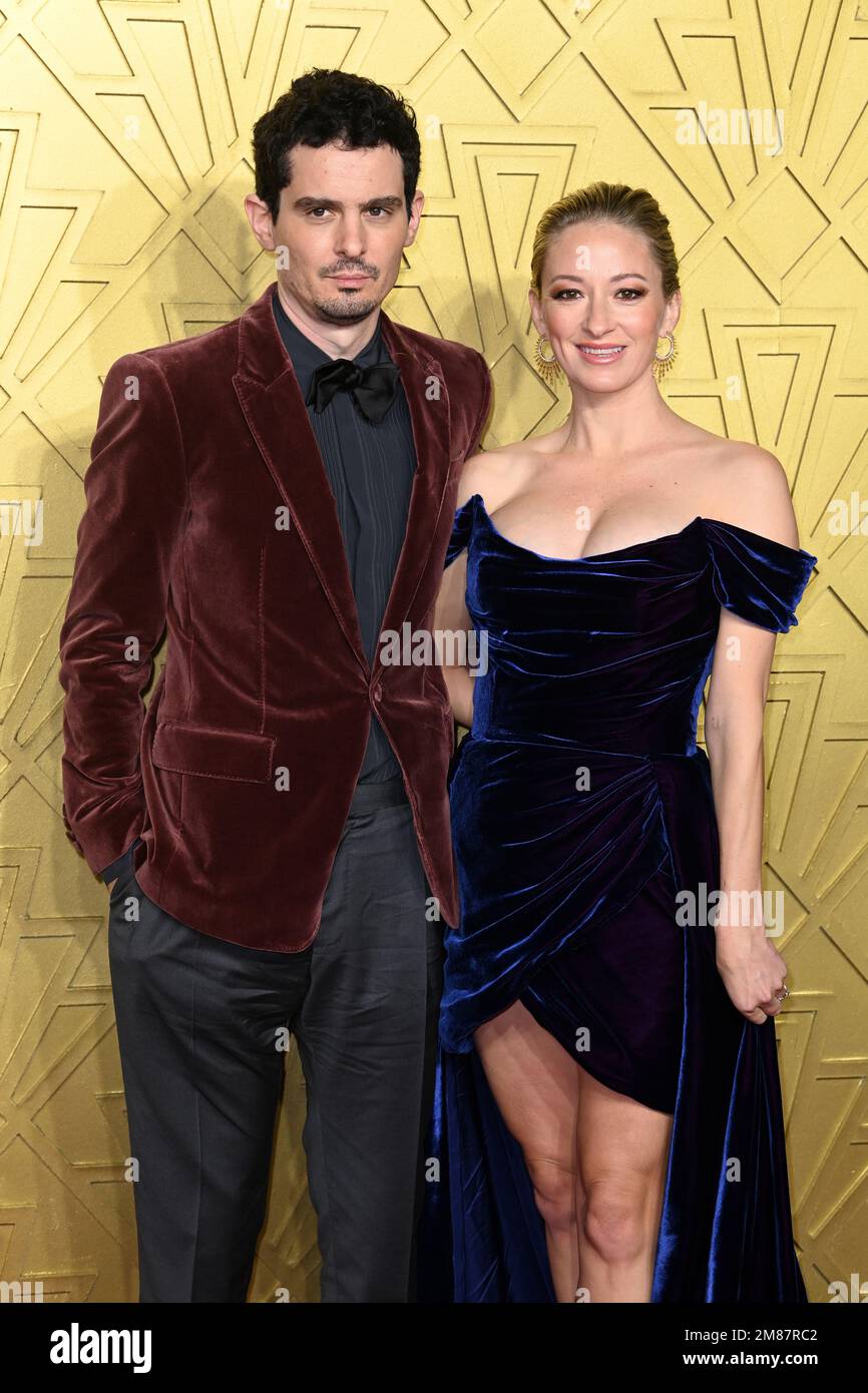 January 12th, 2023, London, UK. Damien Chazelle and Olivia Hamilton ...