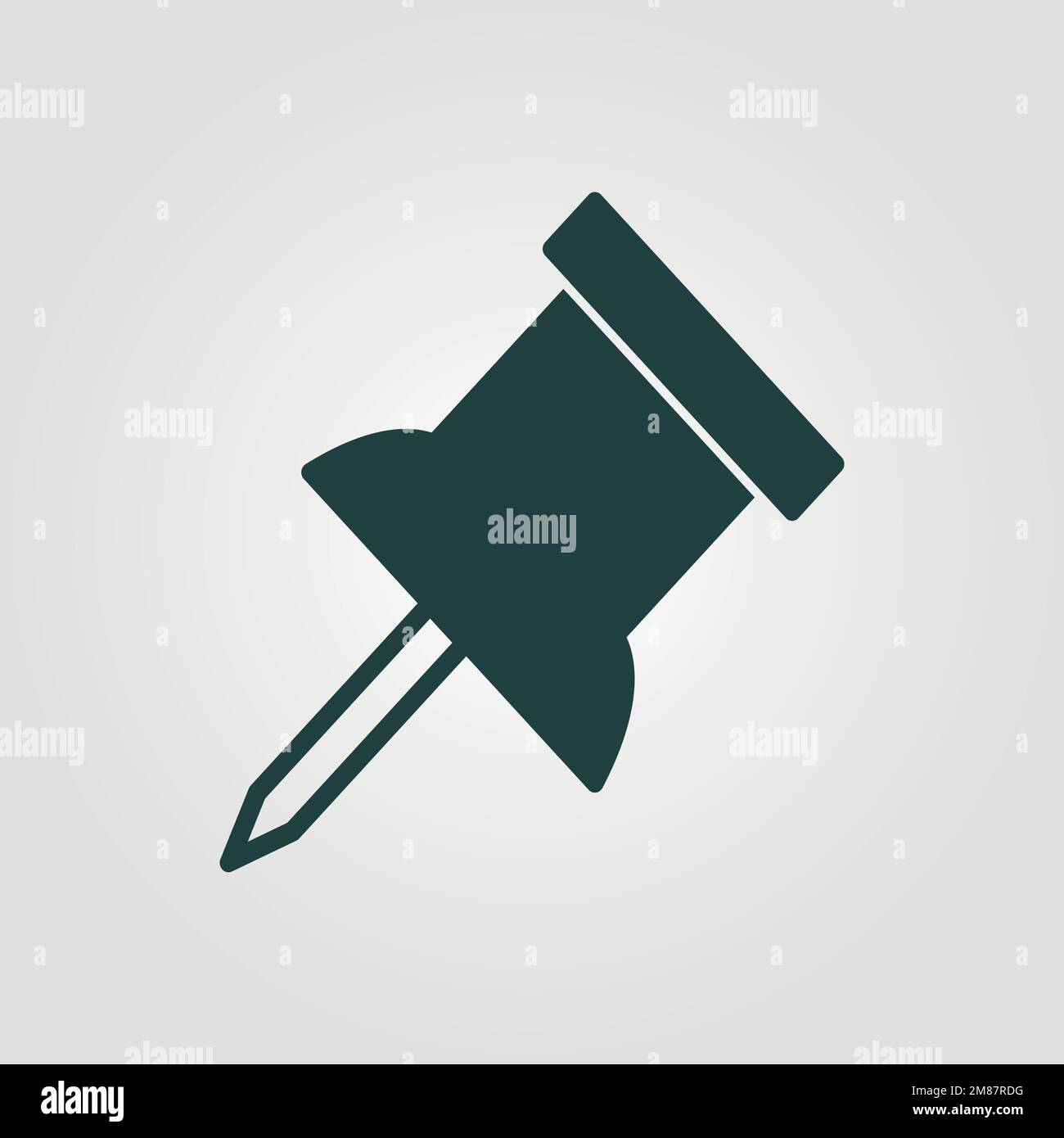 Paper pin vector icon. Black illustration isolated on white background ...