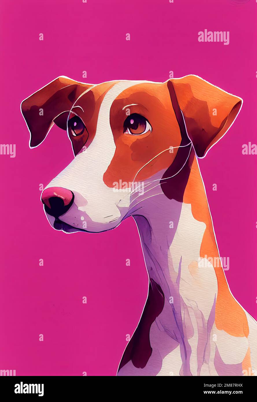 Funny adorable portrait headshot of cute doggy. Pointer dog breed puppy ...