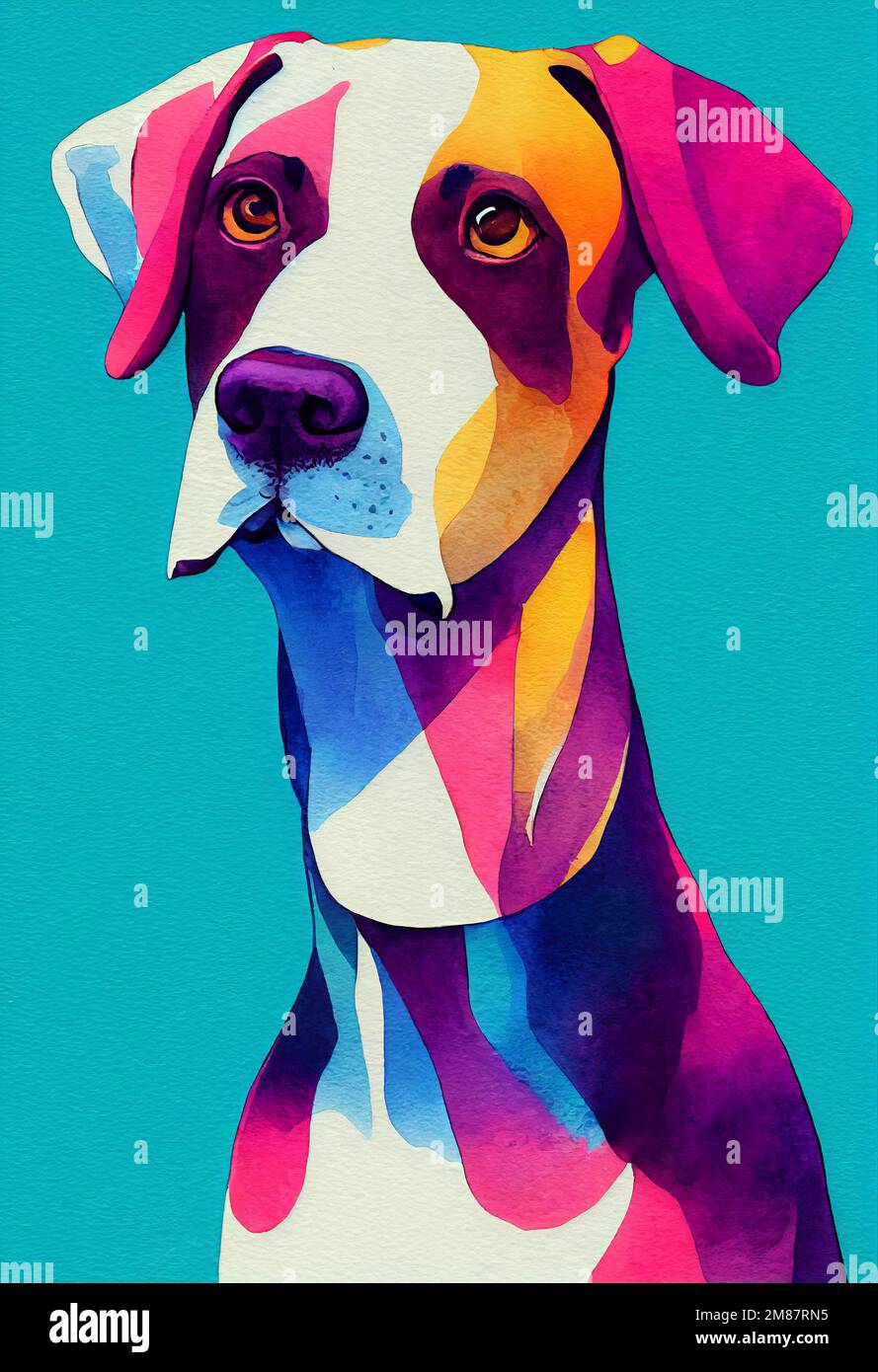 Funny adorable portrait headshot of cute doggy. Pointer dog breed puppy ...