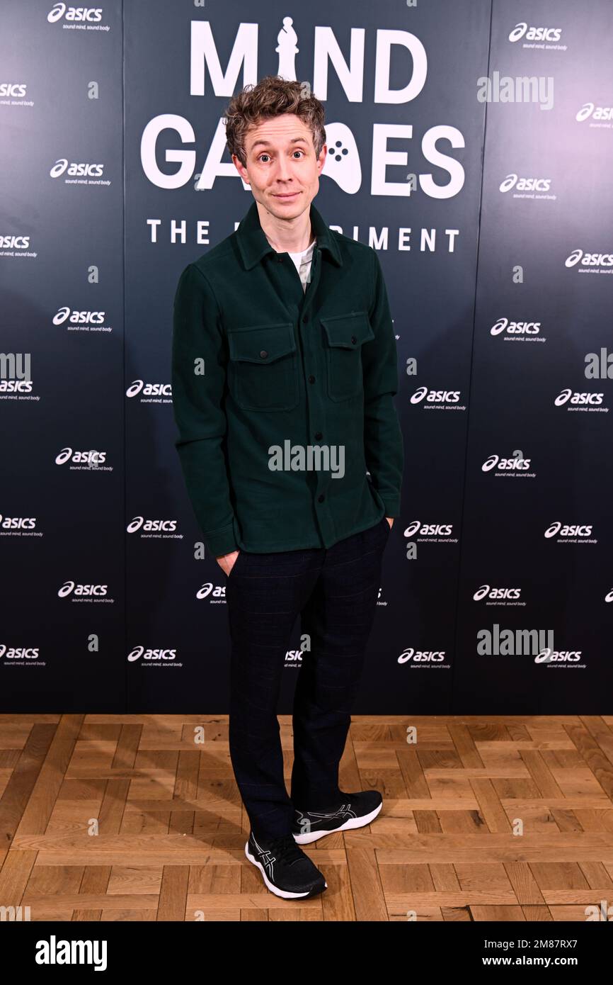 EDITORIAL USE ONLY Matt Edmondson attending the premiere of ASICS' new ...