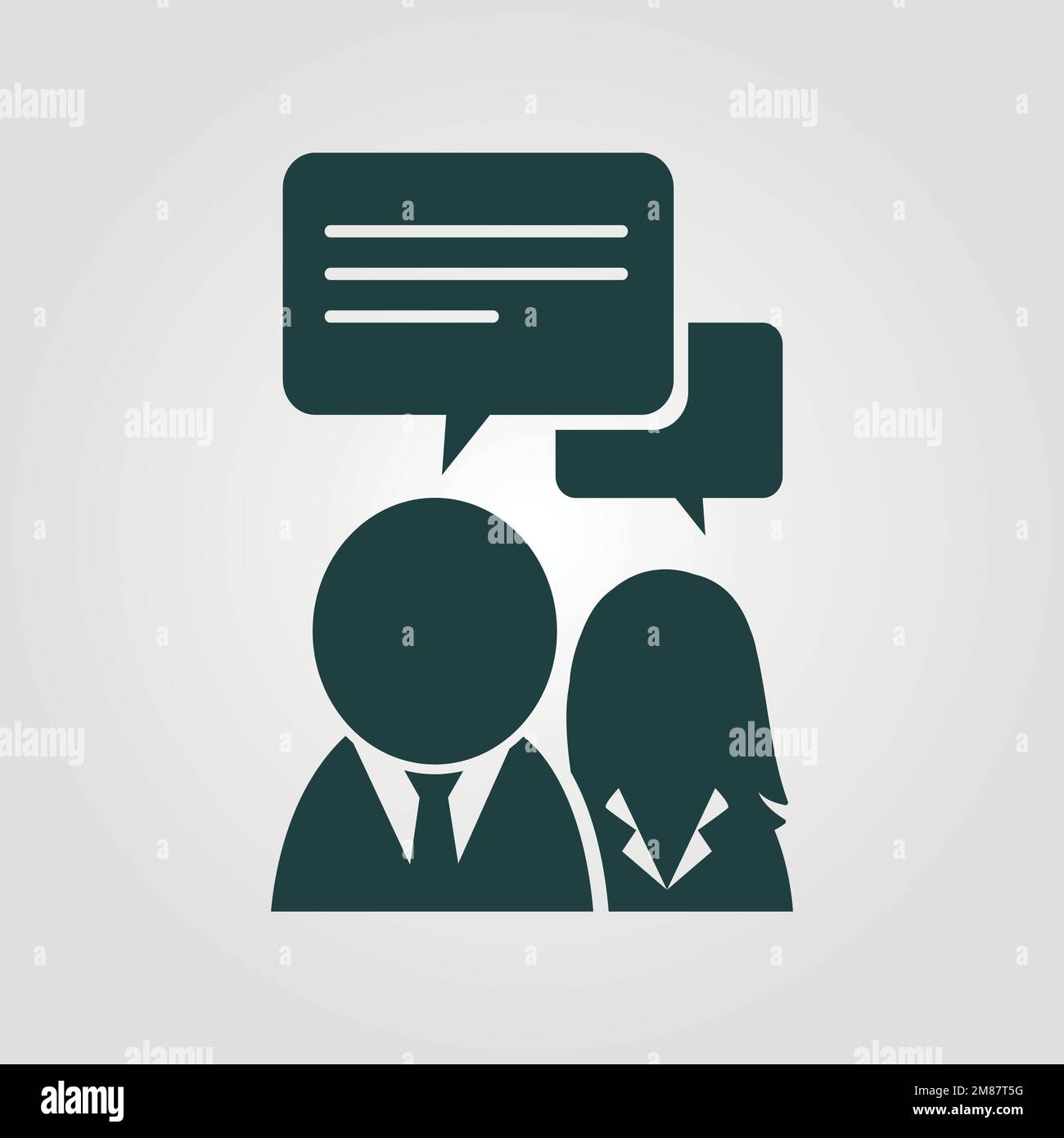 Communication people vector icon. Black illustration isolated on white ...