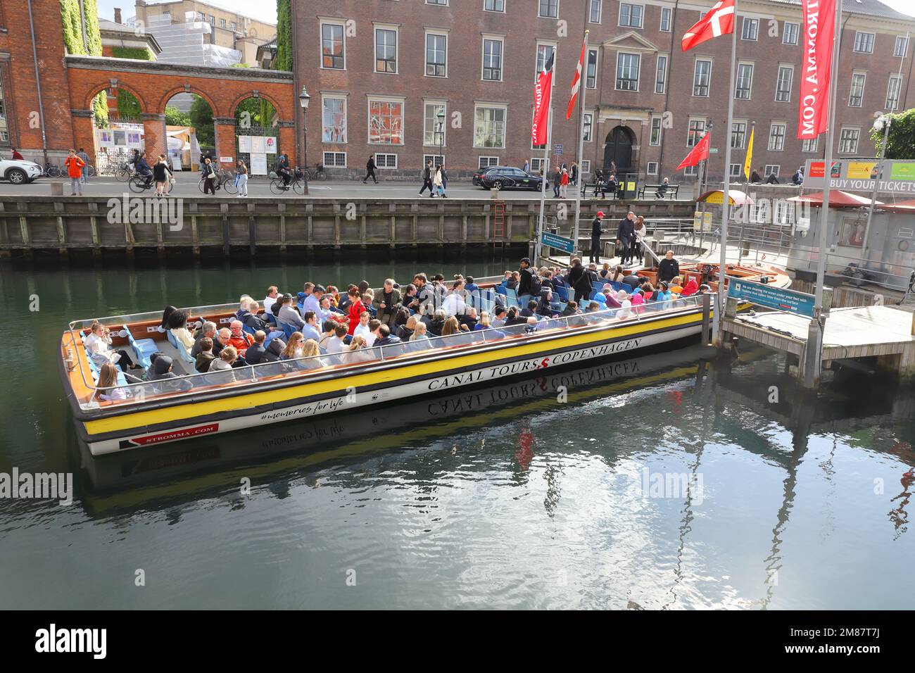 Copenhagen, Denmark - June 14, 2022: A canal tour sightseeing boat at ...