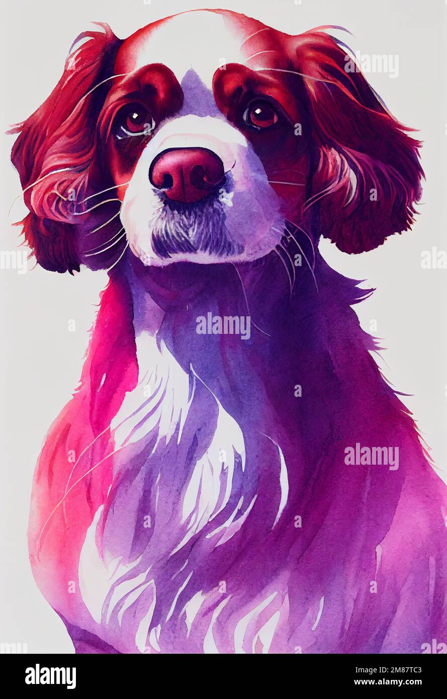 Funny adorable portrait headshot of cute doggy. English Cocker Spaniel ...