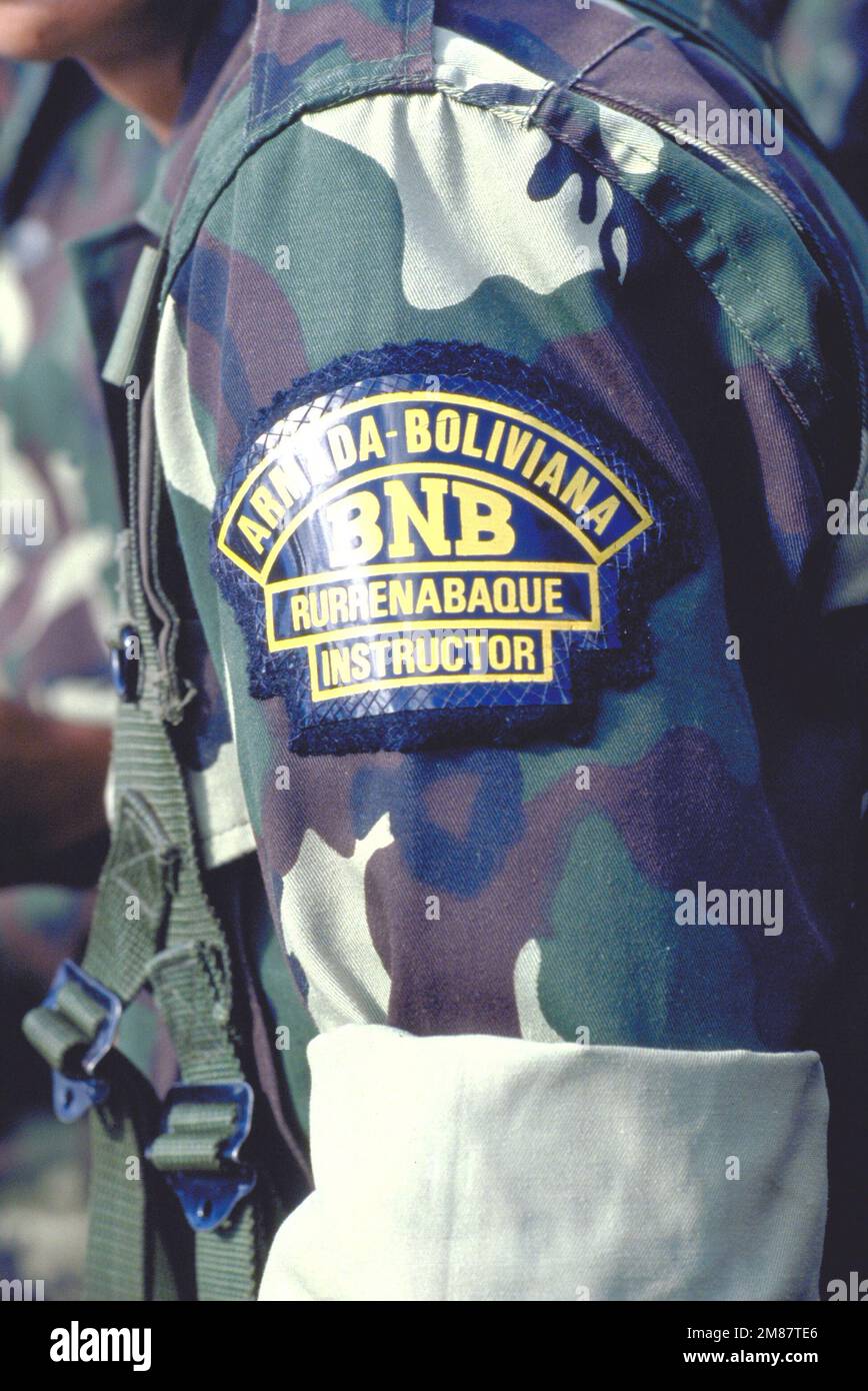 An arm patch of a Bolivian army instructor. Country: Bolivia (BOL Stock ...